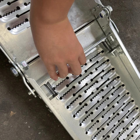 Buy Manual Folding Steel Ramp Silver Truck Loading Galvanize 400kg ...