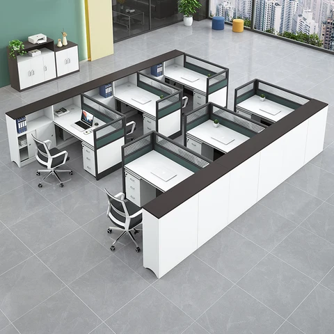 Buy Modular 4 Seat Office Cubicle Partition Table Call Center Workstation 6 Staff Workstation ...