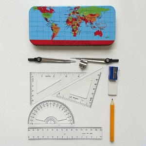 Buy School Student Stationery Kit Mathematical Geometry Set With Ruler ...
