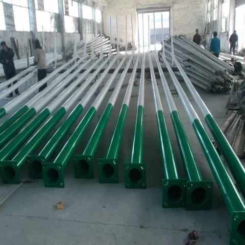Buy Steel Galvanized Street Lamp Poles Double Arm Lighting Column from ...