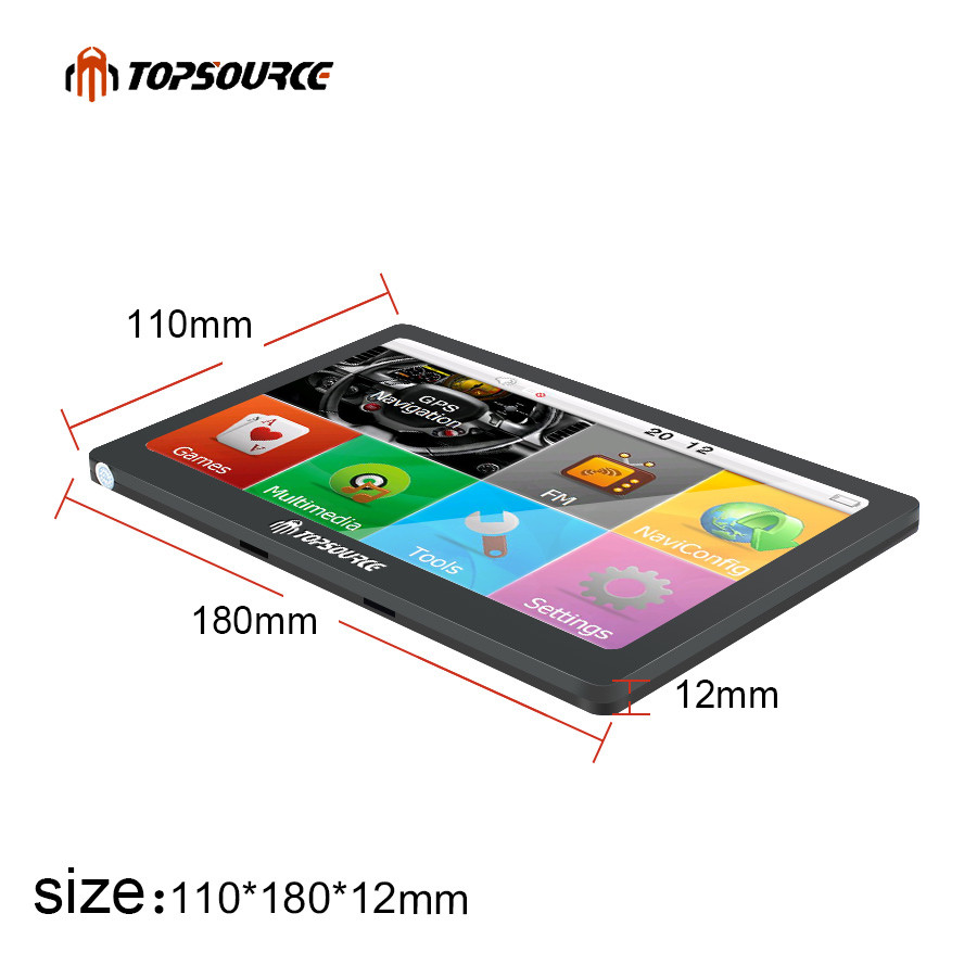 Buy Topsource 7 Inch Car Gps Navigation 84h-3 Capacitive Widows Ce6.0 256m 8g With Backup Camera ...