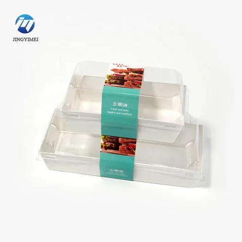 Buy Transparent Plastic Cakes Boxes Pet Long Cake Box Plastic Lid Cake ...