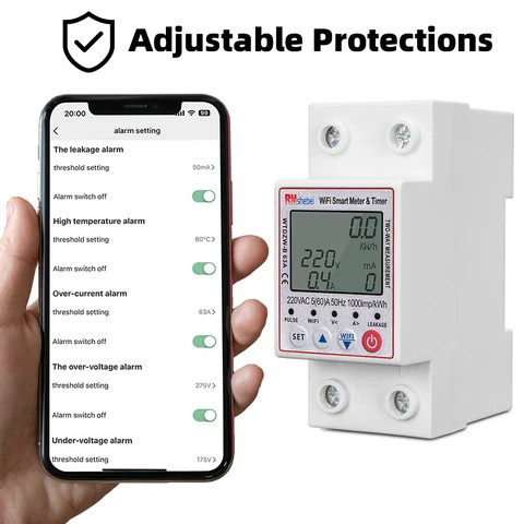 Buy Tuya Wifi Smart Mcb Timer Bidirectional Photovoltaic Backlight ...