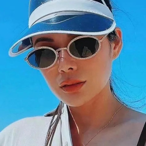 Buy Vintage Retro Small Oval Sunglasses Metal Frame Fashion 2024 Newest ...