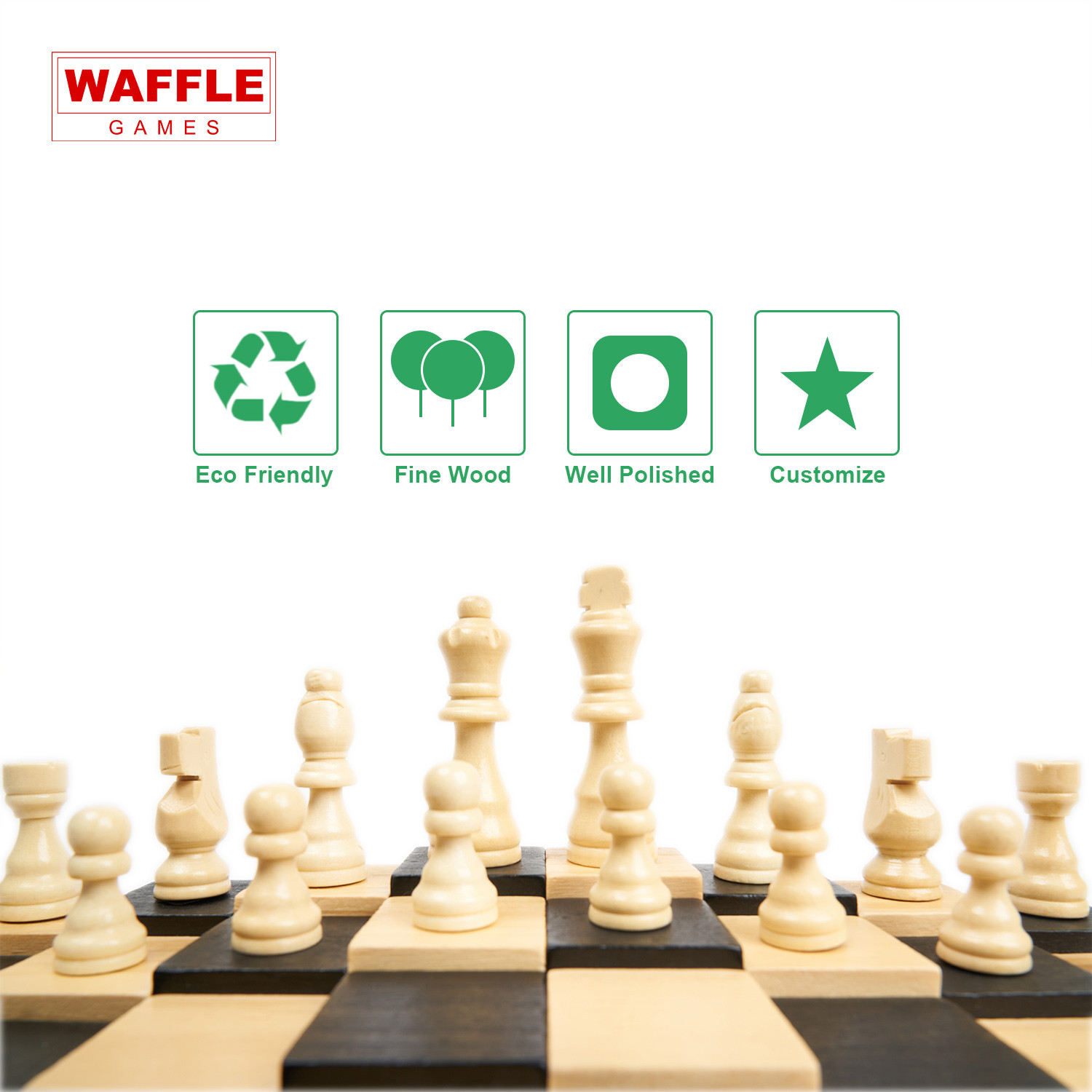 Buy Waffle Premium 3d Chess Board Chess Game With Hand Crafted Chessmen ...