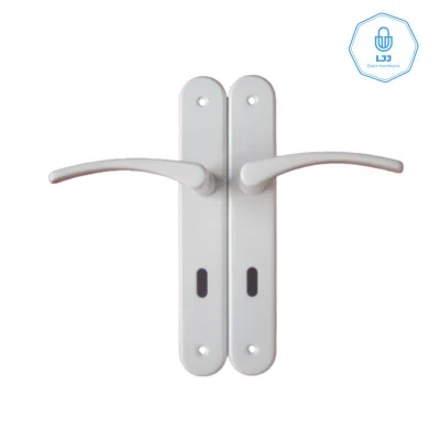 Buy White Painted Color Door Lever Handle Long Plate Door Handle With ...