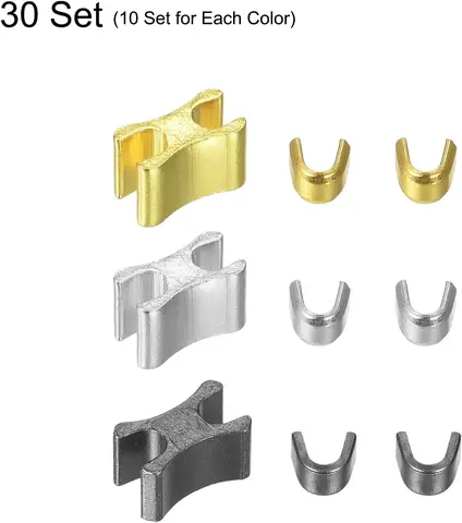 Buy Zipper Slider Retainers, 8 Top Stoppers & Bottom Stops Metal Brass ...