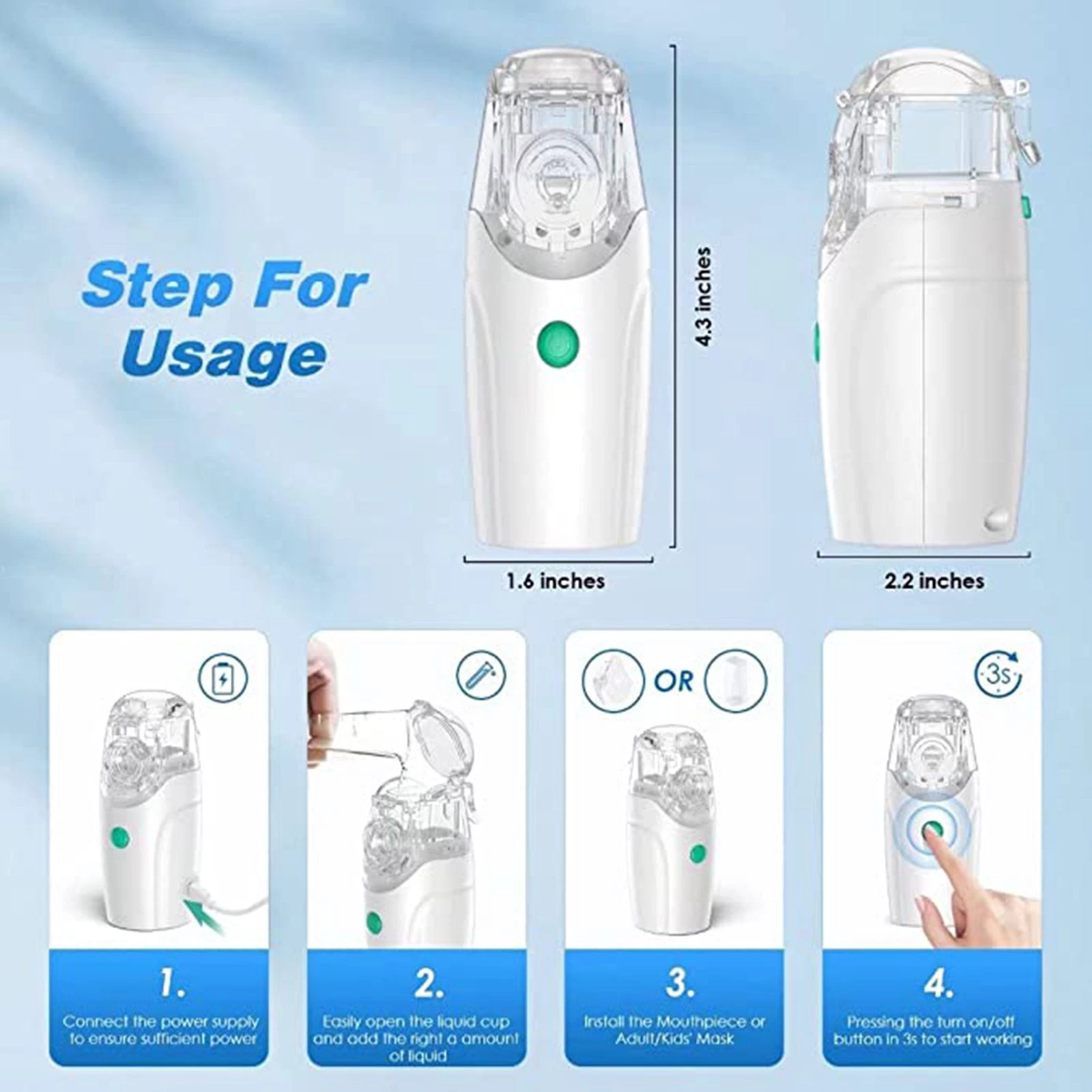 Buy Digital Display Portable Compressor Nebulizer from fitconnmed ...
