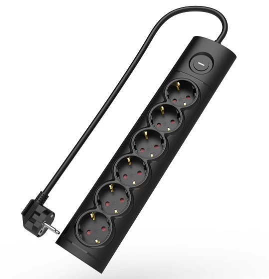 Buy 16a European German Standard 6 Ways Outlets Extension Socket Power ...