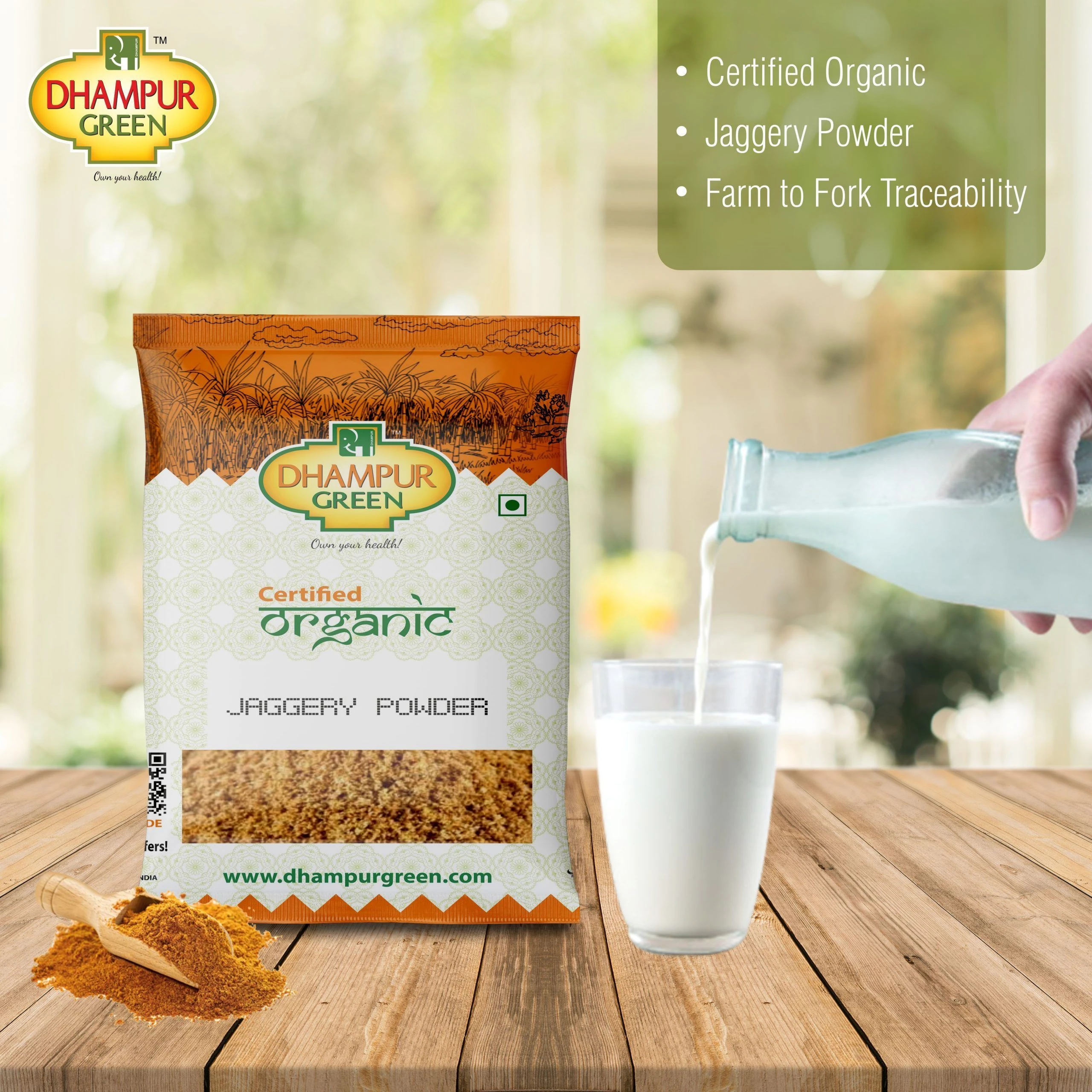 Buy Dhampur Green Organic Jaggery Powder from Dhampure Speciality ...