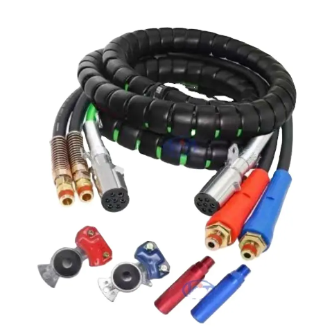 Buy 12' 3-in-1 Wrap - 7 Way Electrical Trailer Cord Cable Abs & Air ...