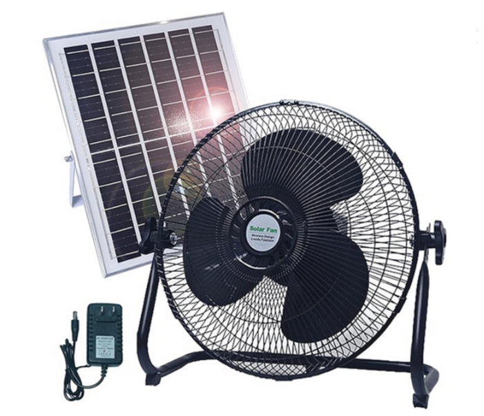 Buy 35cm Solar Panel Powered Fan, 2 In 1 Solar Panel Or Ac Charger ...