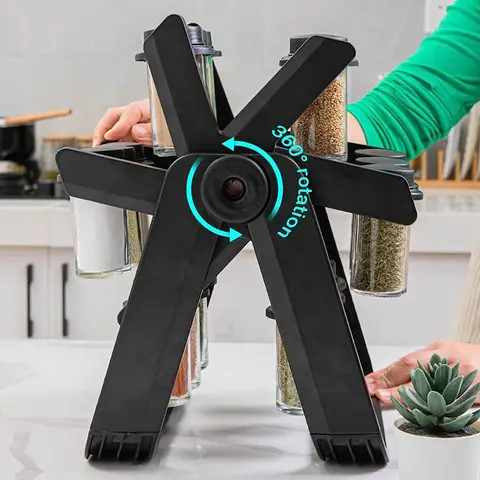 Buy 360 Degree Rotating Ferris Wheel Spice Rack Organizer With 18 Glass ...