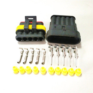 Buy 5 Pin Male Female Connector Tyco Amp Super Seal Waterproof Terminal ...