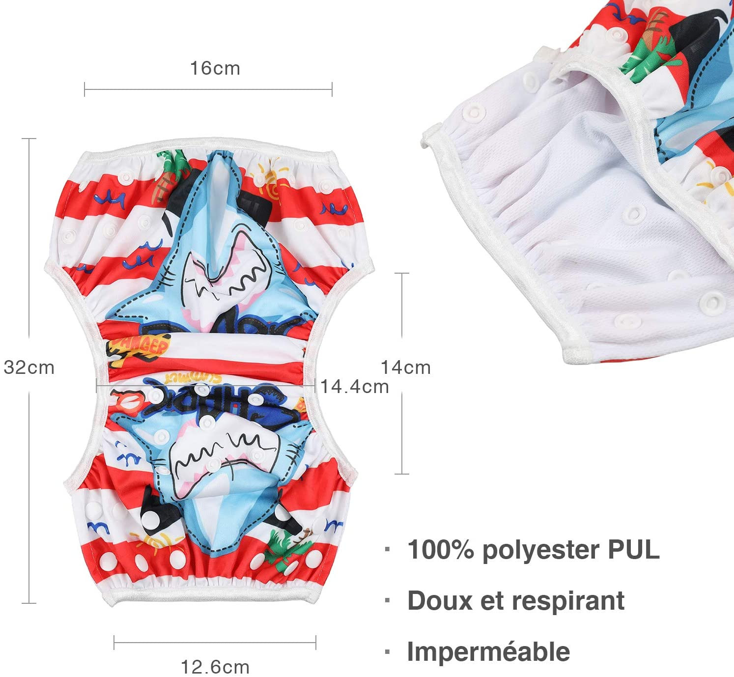 Buy Asenappy Waterproof Cloth Baby Swim Diaper Reusable Swim Diaper ...