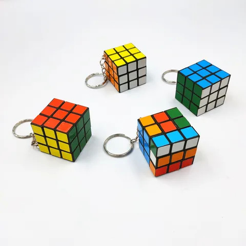 Buy Creative Mini Magic Cube 3*3cm Keychain Magic Cube Pendant Keyring ...
