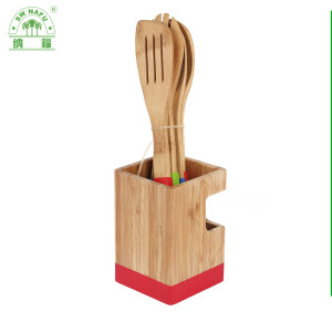 Buy Custom 100% Natural Bamboo Spoon Knife And Fork Holder For Kitchen ...