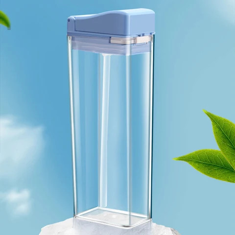 Buy Custom Square Shape Clear Plastic Drinking Water Bottle Transparent ...