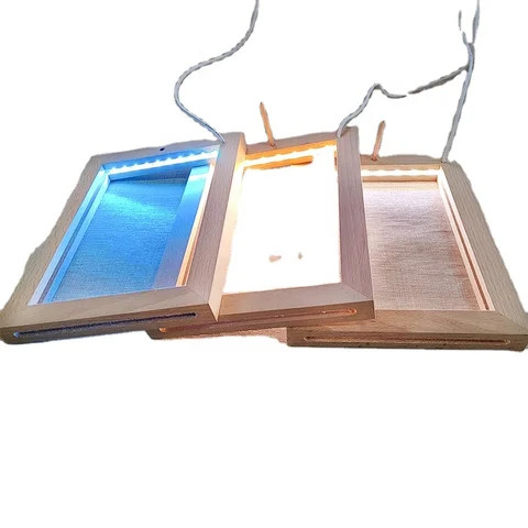 Buy Diy Square Solid Wood Led Frame Light With Laser Engraved Acrylic ...