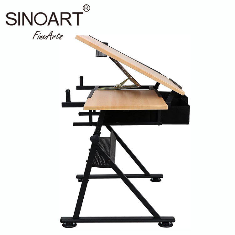 Buy Height And Angle Adjustable Drawing Table Mdf Tabletop Drafting ...