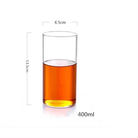 Buy High Borosilicate Custom Logo Drinking Glasses 400ml Cylindrical ...