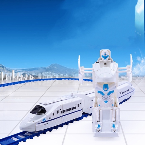 Buy High Speed Train Toy Train Set Electric Transform High Rail Car Toy ...