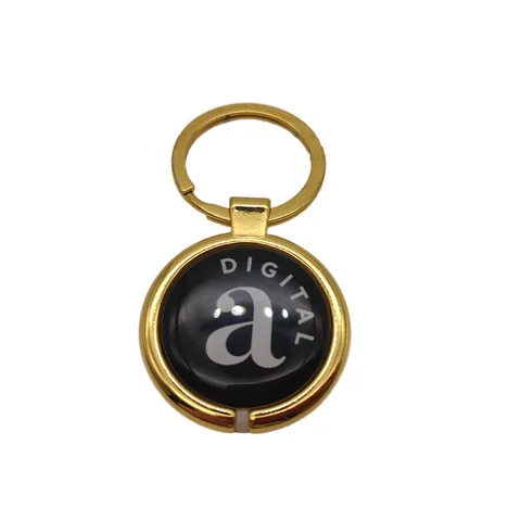 Buy Iso14443a Qr Code Round Metal Epoxy Key Chain Ntag 424dna Rfid ...