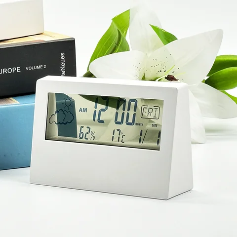 Buy Lcd Light Transparent Clock Electronic Calendars Temperature ...