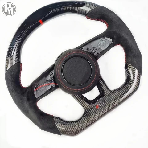 Buy Led Carbon Fiber Steering Wheel Fits Audi Rs Rs3 Rs4 Rs5 S3 S4 S5 8y B9 A3 A4 A5 Steering ...