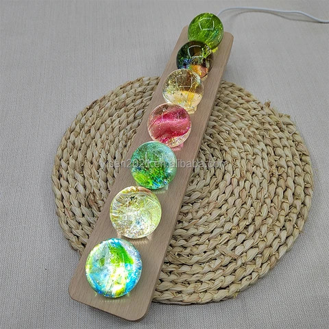 Buy Mini Colored Crystal Ball Dream Theme Night Light Glazed Sphere Body Gem Room Decoration ...