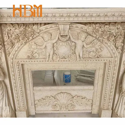 Buy Modern Hand Carved Fireplace Chinese Marble Fireplace Mantel ...