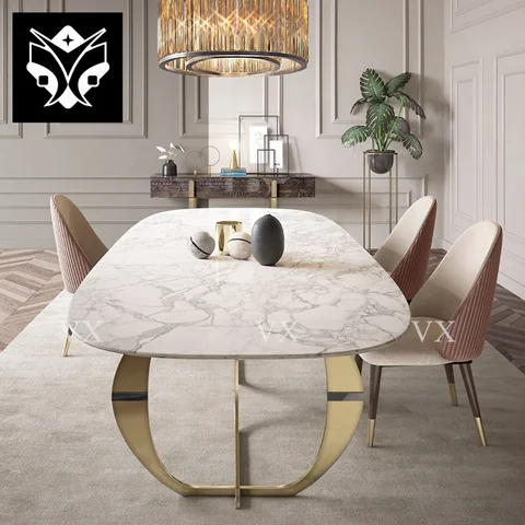Buy Modern Luxury Rectangular Dining Table Set 4 Seater 6 8 Dining Room ...
