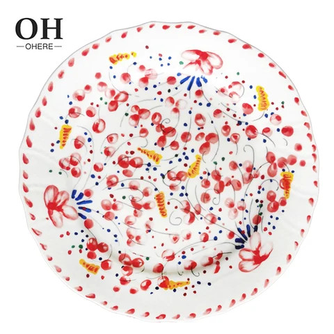 Buy New Design Dinner Set Luxury Pink Floral Shape Embossed Plate Set ...