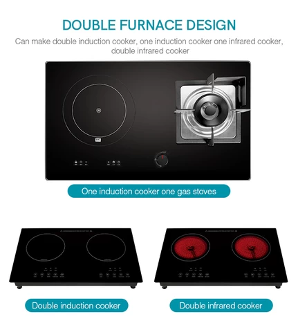 Buy New Design Touch Control Induction And Ceramic Hob Table 2 Burner ...