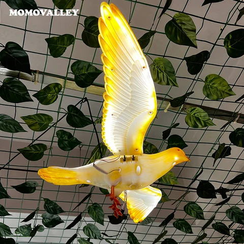 Buy New White Blue 3d Pigeon Sculpture Light Led Dove Decorations For ...