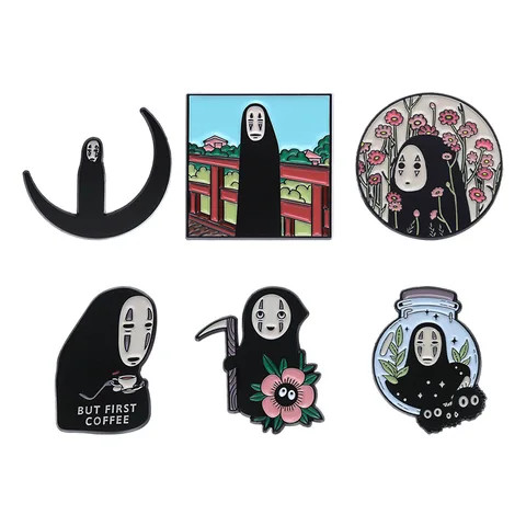 Buy No Face Man Funny Creative First Coffee Brooch Pin Lapel Badges ...