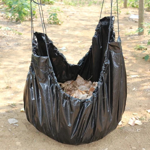 Buy Poly Tarp Strong Yard Waste Tarp Leaf Loader Tarp Yard Bags With 4 ...