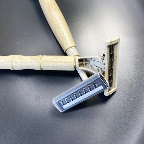 Buy Premium Long Natural Bamboo Handle Double Edge Safety Razor Fits ...