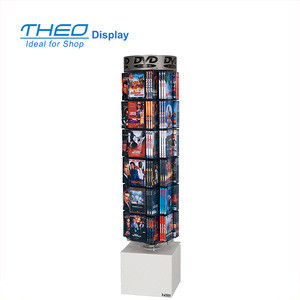Buy Retail Supermarket Floor Standing Revolving 6 Shelf Wire Cd Dvd ...