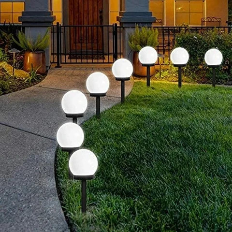 Buy Round Bulb Shaped Solar Light Outdoor Led Globe Powered Lawn Light ...