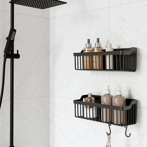 Buy Shower Caddy Storage Rack Wall Bathroom Shelves And No Drilling ...