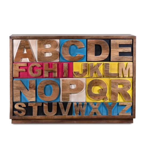 Buy 100% Solid Mango Wood Handmade Bulk Storage Cabinet Multi-drawer ...