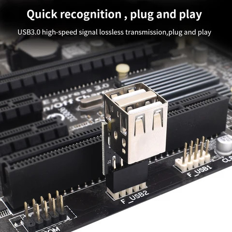 Buy Tishric Usb 2.0 Expansion Card Motherboard Usb Hub 9pin To 2 Port ...