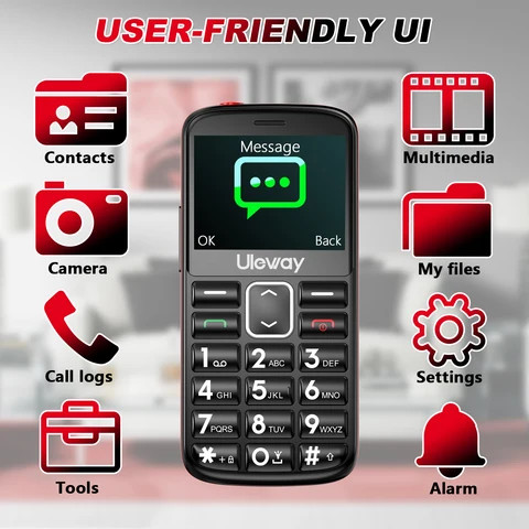 Buy Top Fashion Telefono Con Numero Grande Celular Tapa 2.4inch Lcd 4g ...
