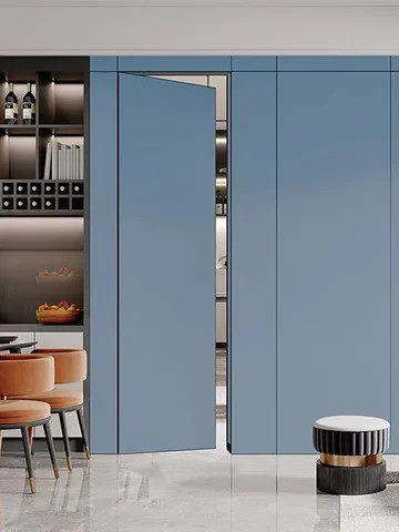 Buy Wood Single Door Designs Luxury Frameless Invisible Interior Room ...