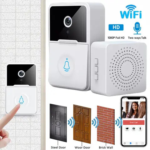 Buy X3 Smart Video Door Bell 2.4ghz Two-way Wifi Wireless Rechargeable ...