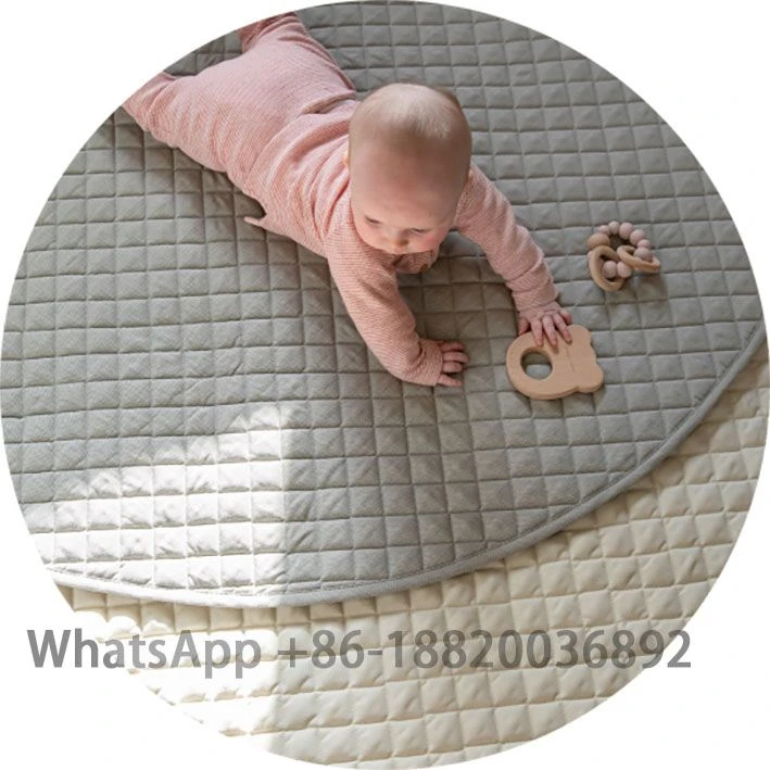 Buy Round Baby Quilted Play Mat Quilted Trim Padded Play Mat from ...