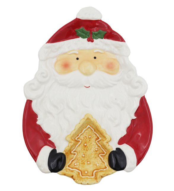 Buy Christmas Ceramic Painted Santa Claus Shaped Plate, Fruit Plate ...