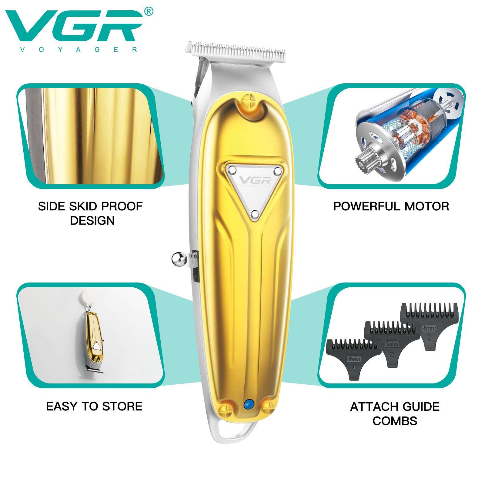 Buy Vgr V-056 Metal Housing Cordless Hair Trimmer Hair Clipper Professional Barber Hair Cut ...
