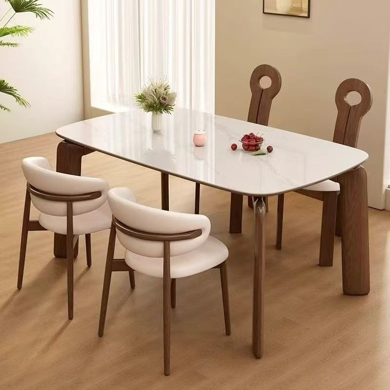 Buy Internet Celebrity Rock Slab Solid Wood Dining Table And Chairs ...